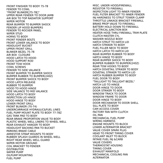 1974-1978 Datsun 260z, 280z Parts Catalog - Resurrected Classic ...