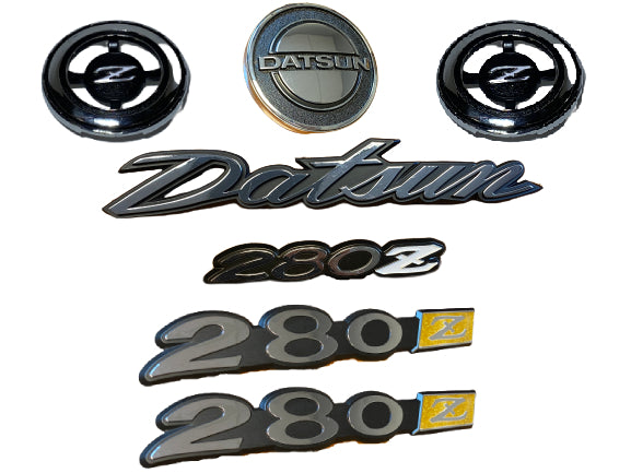 Datsun 280z complete emblem set NEW 1975-1978 | Resurrected Classics